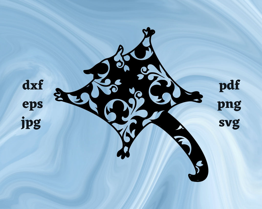Floral Sugar Glider SVG Cut File - So Fontsy