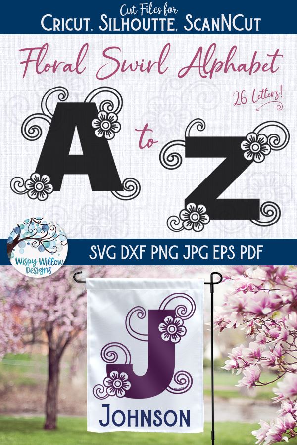 Floral Swirl Alphabet SVG Bundle - So Fontsy