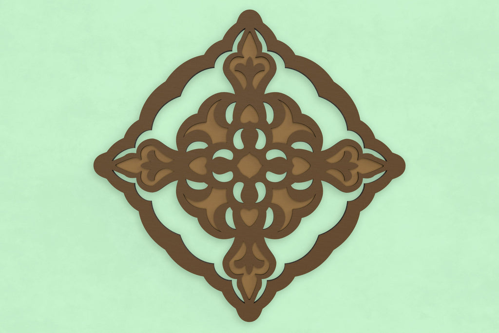 Floral Tile 3D layered SVG cut files - So Fontsy