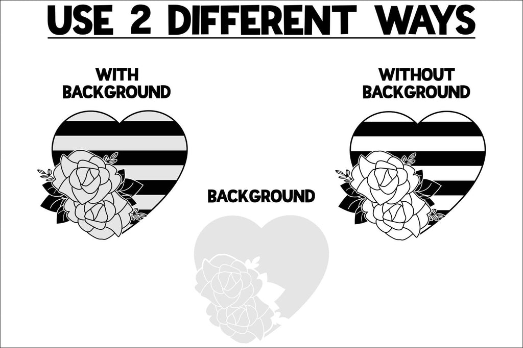 Floral Valentine Heart - So Fontsy