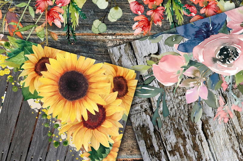 Floral Wood Digital Papers - So Fontsy