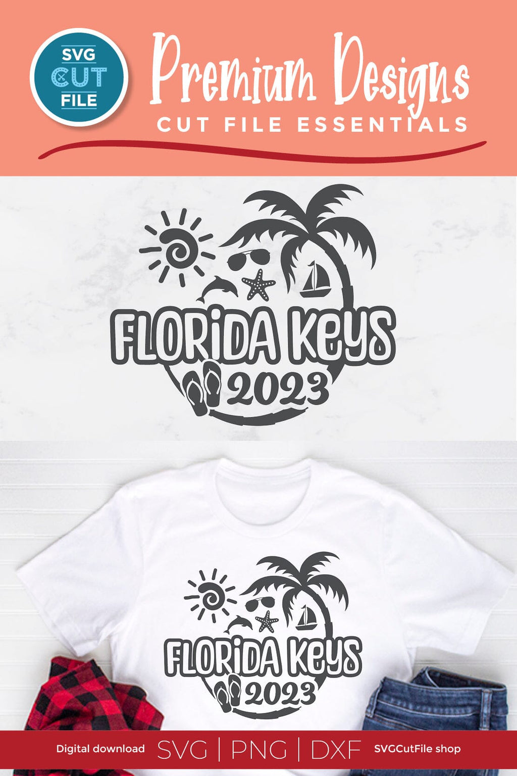 Florida Keys svg - Great for a 2023 Florida Vacation or Trip - So Fontsy