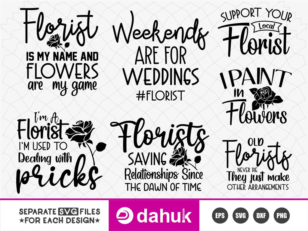 Florist SVG, Flower SVG, Gardening SVG, Bouqute SVG, Floral SVG, Rose ...