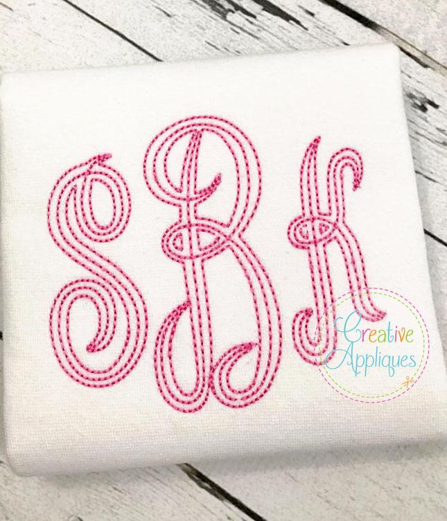 Floss Stitch Empire Monogram Embroidery Font Small - So Fontsy