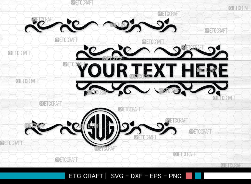 Flourish Monogram, Flourish Silhouette, Flourish SVG, Swirl Svg, Laurel ...