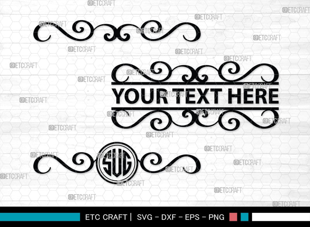 Flourish Monogram, Flourish Silhouette, Flourish SVG, Swirl Svg, Laurel ...