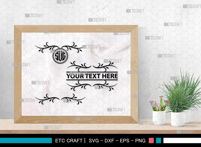 Flourish Monogram, Flourish Silhouette, Flourish SVG, Swirl Svg, Laurel ...