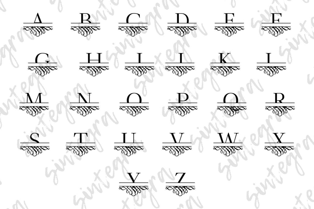 Flourish Split Monogram Svg Bundle vol 1 - So Fontsy