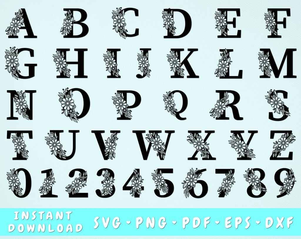 Flower Alphabet SVG - So Fontsy