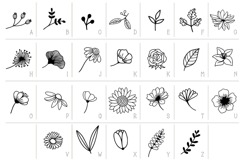 Flower and Leaf Doodle Dingbats Font - So Fontsy