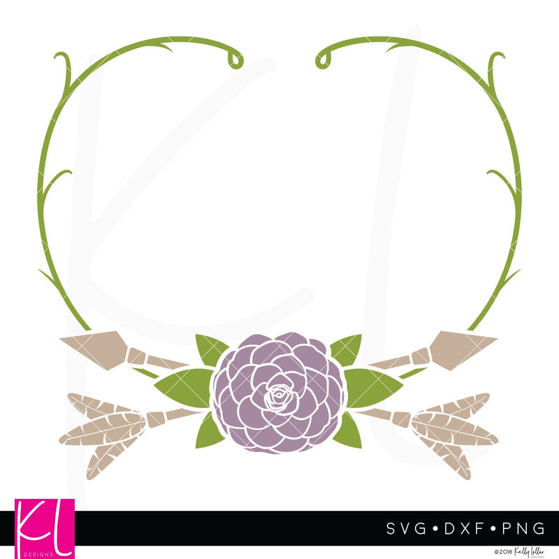 Flower and Vine Monogram Frame - So Fontsy