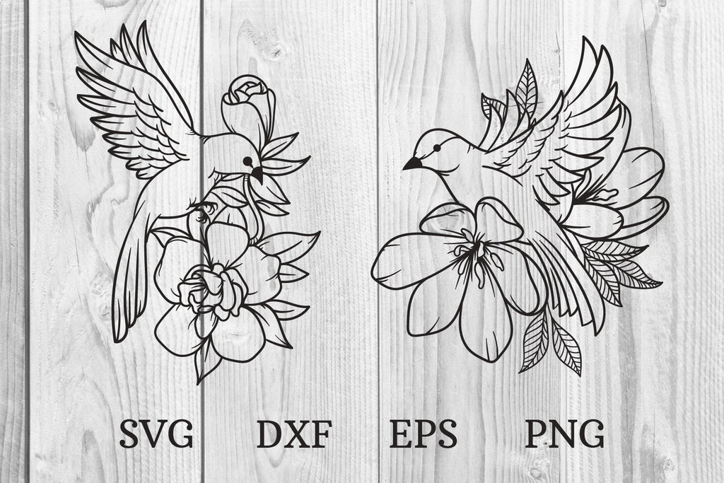 flower bird svg, flower svg, bird svg - So Fontsy
