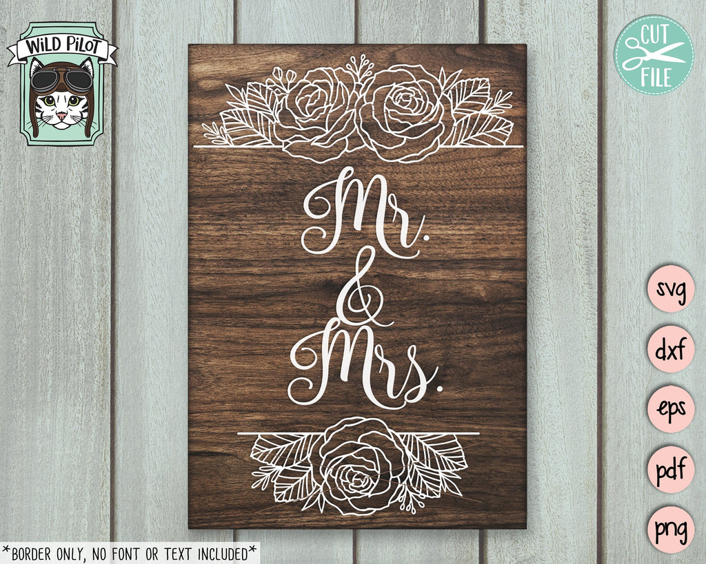 Flower Border Monogram Frame SVG Cut File - So Fontsy