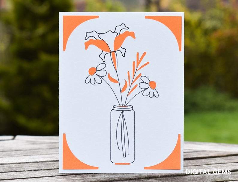 Flower card design - So Fontsy
