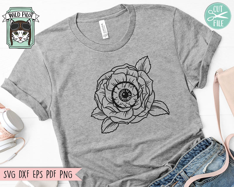 Flower Eye svg file, Rose Eyeball cut file, Floral Eye svg file ...