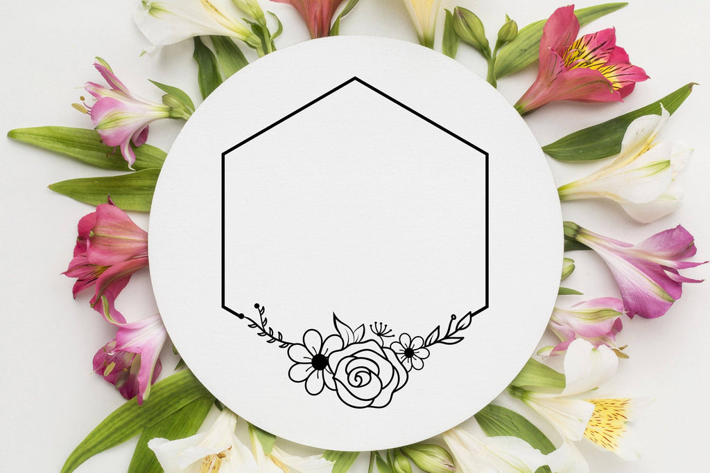 Flower Frame Svg, Flower Svg Design - So Fontsy