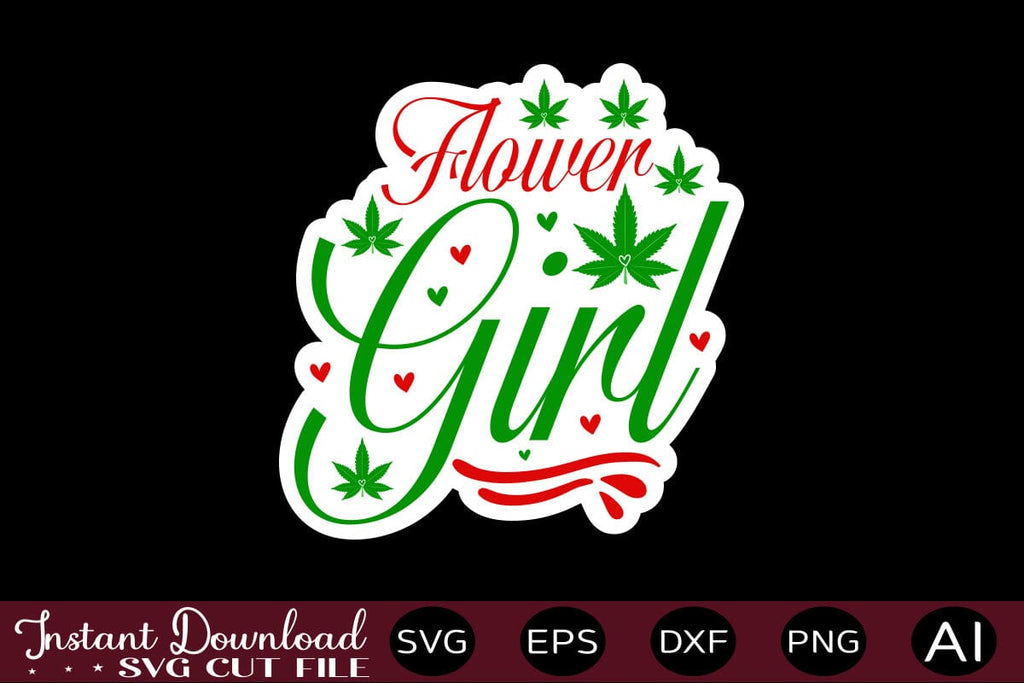 Flower Girl sticker design - So Fontsy