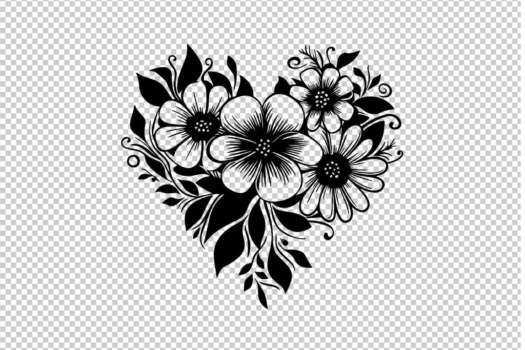 Flower heart SVG file - So Fontsy