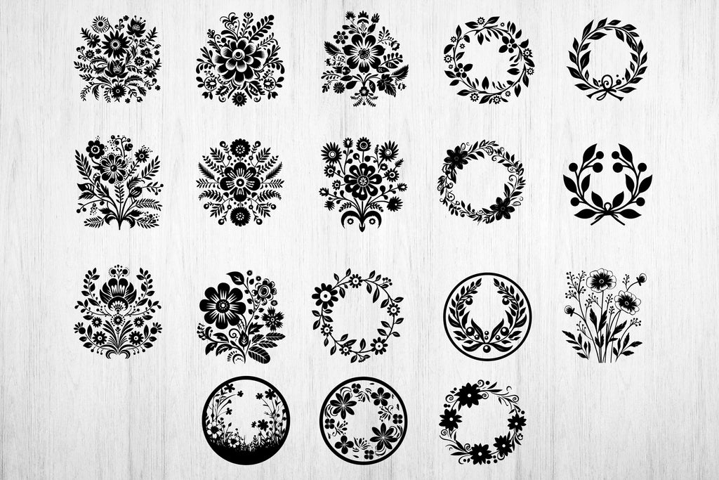 Flower Keychain SVG Bundle. Wildflower Botanical SVG. - So Fontsy