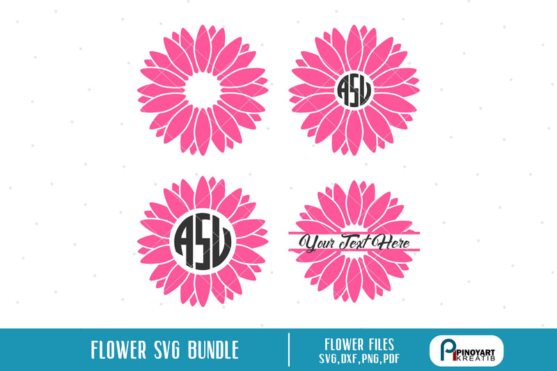 Flower Monogram Svg Bundle - So Fontsy