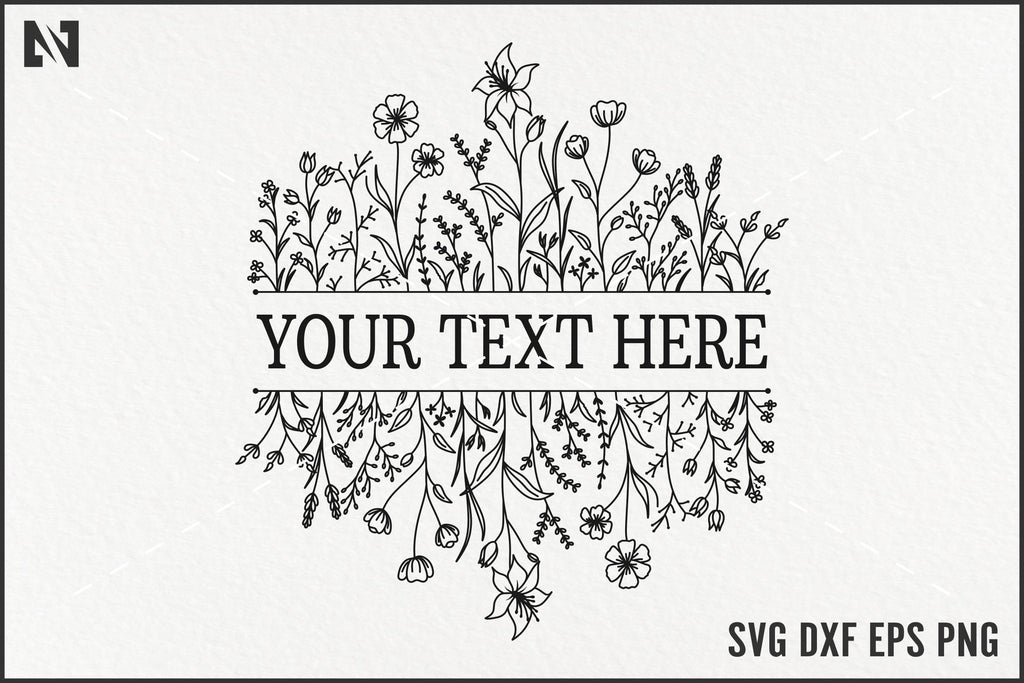 Flower Monogram Svg, Floral Monogram Svg, Flower Border Svg - So Fontsy