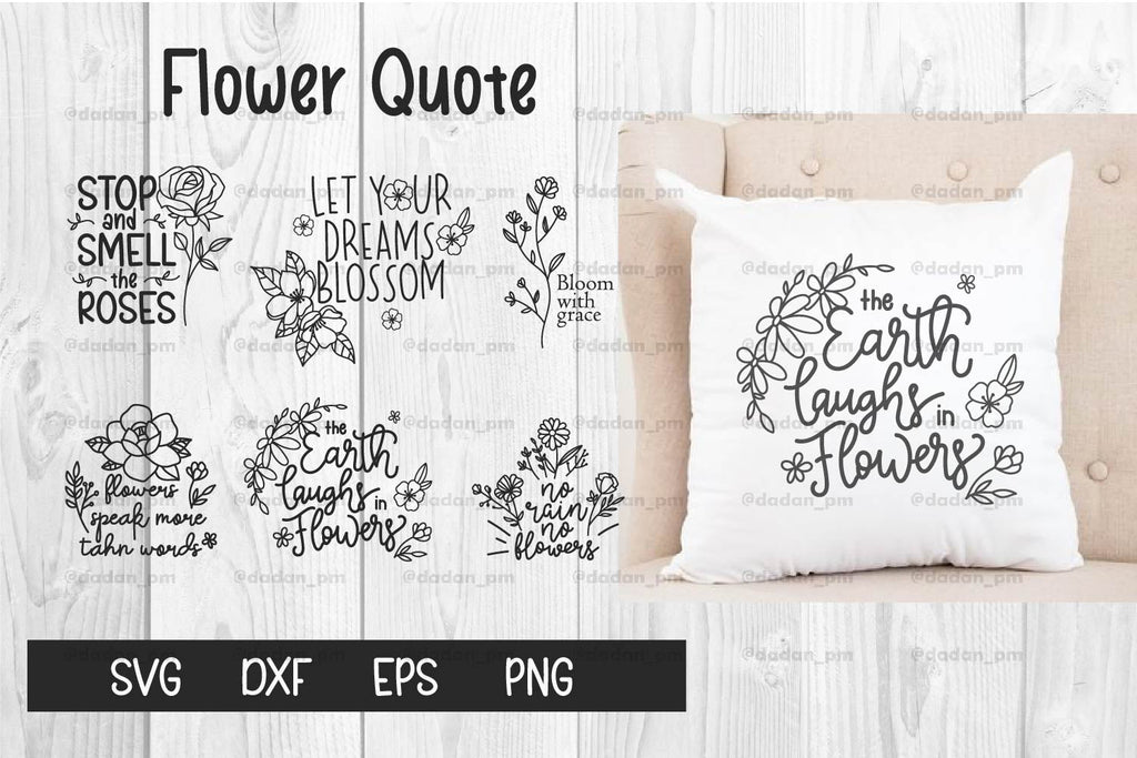Flower Quote svg, dxf, eps, png - So Fontsy