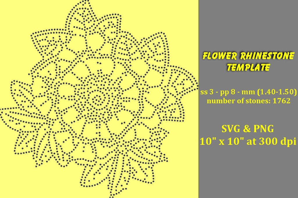 Flower Rhinestone Template - So Fontsy