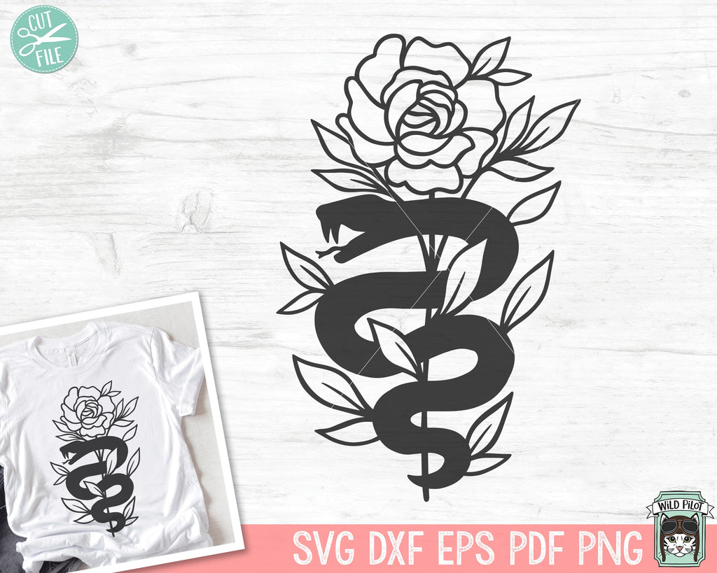 Flower Snake SVG file, Snake with Flowers SVG, Snake cut file, Animal ...