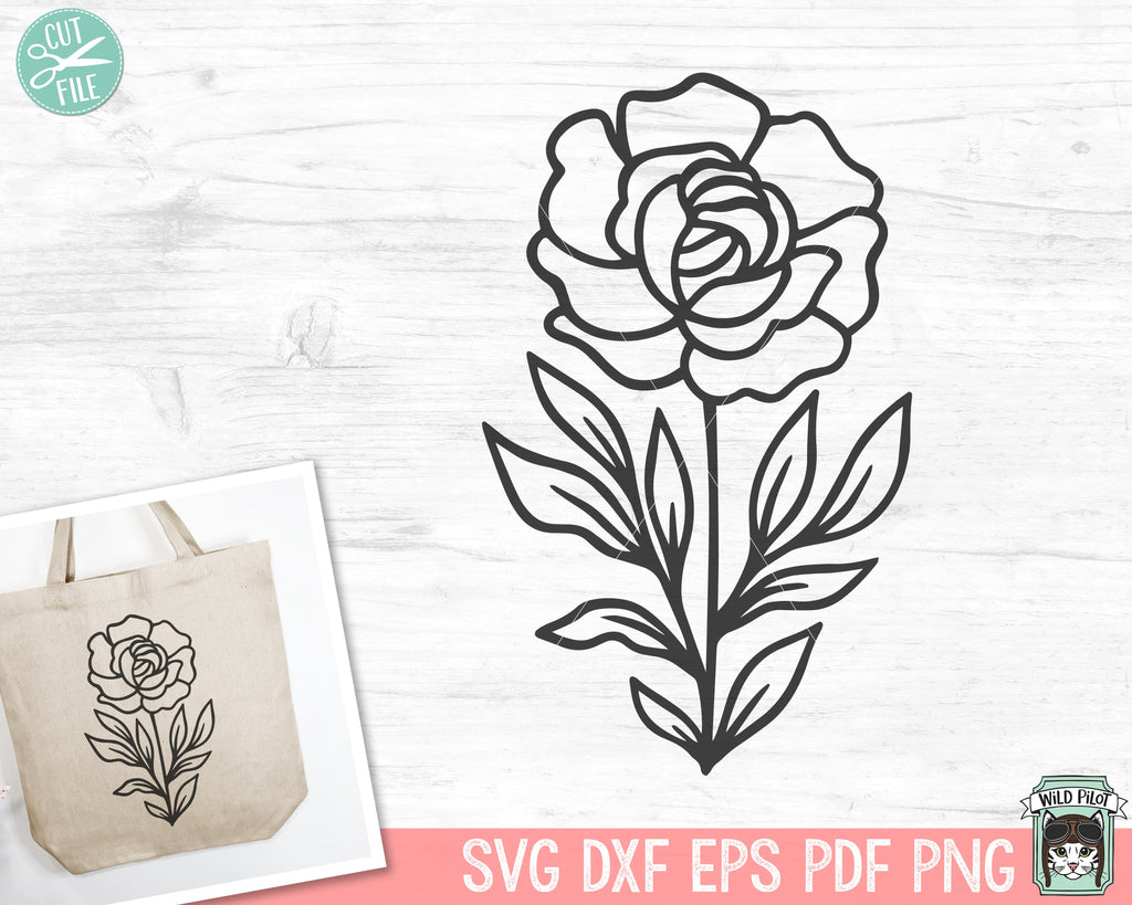 Flower SVG Cut Files, Floral SVG Cut File, Rose SVG, Flower png, Floral ...