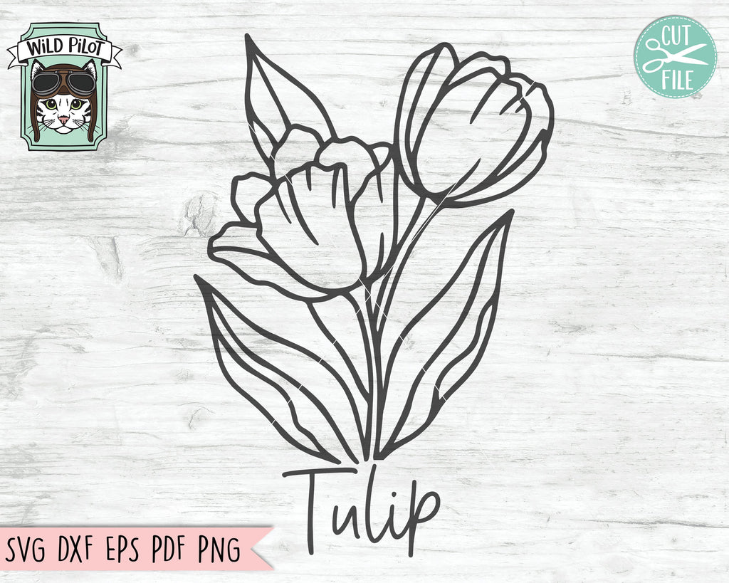 Tulip Flower SVG Cut File - So Fontsy