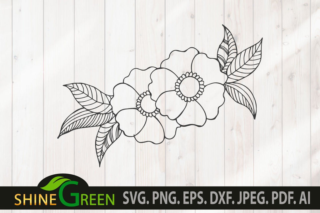 Hand Drawn Flower SVG Illustration, Wedding Decor SVG - So Fontsy