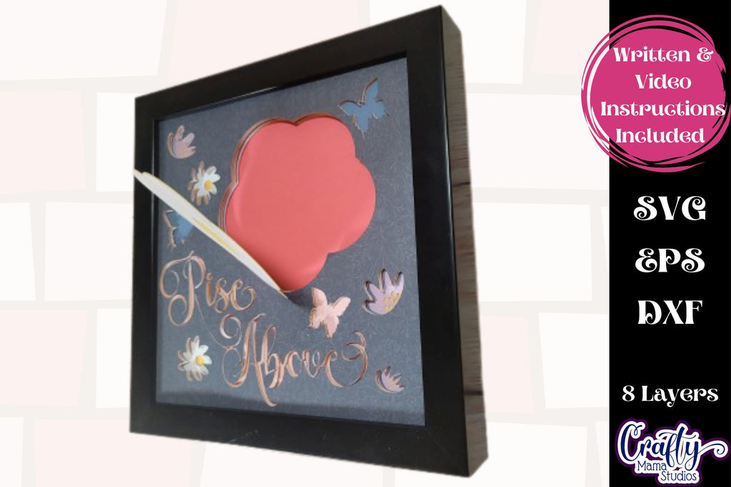 Flower Svg Shadow Box, 3D Mental Health Svg Shadow Box File - So Fontsy