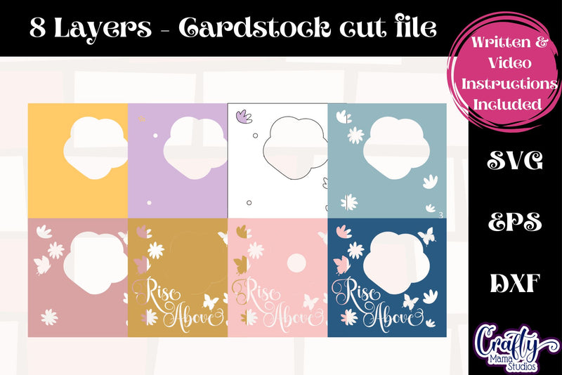 Flower Svg Shadow Box, 3D Mental Health Svg Shadow Box File - So Fontsy