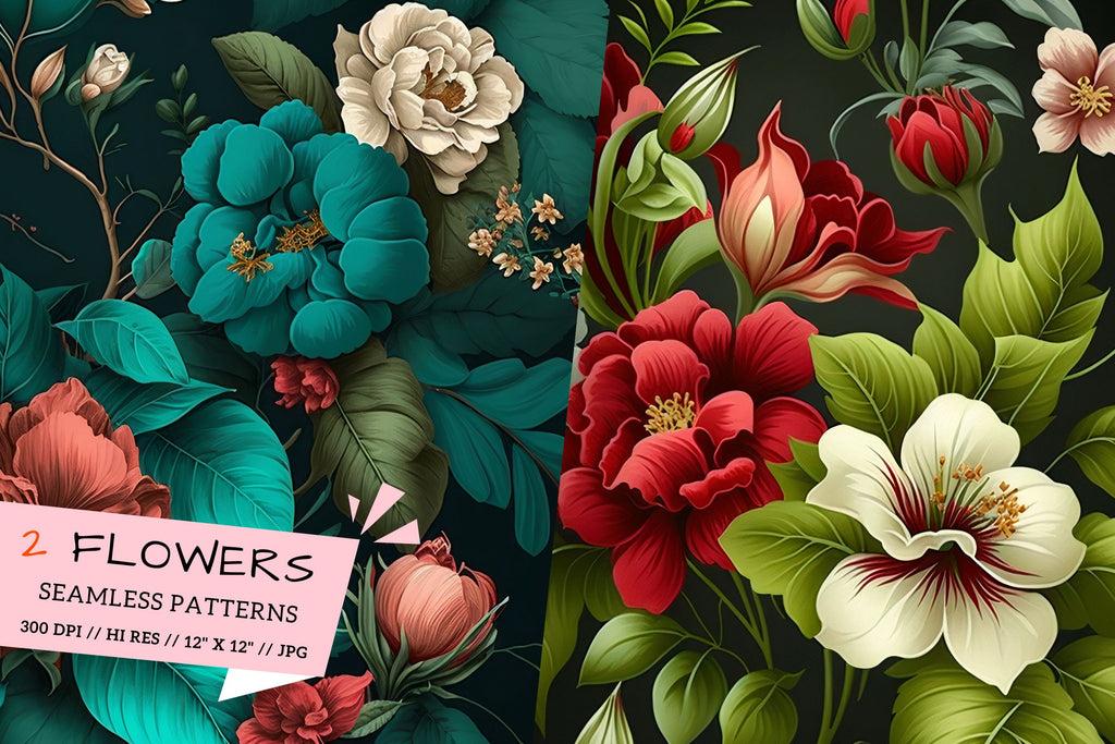 background with flowers, seamless pattern with flowes - So Fontsy