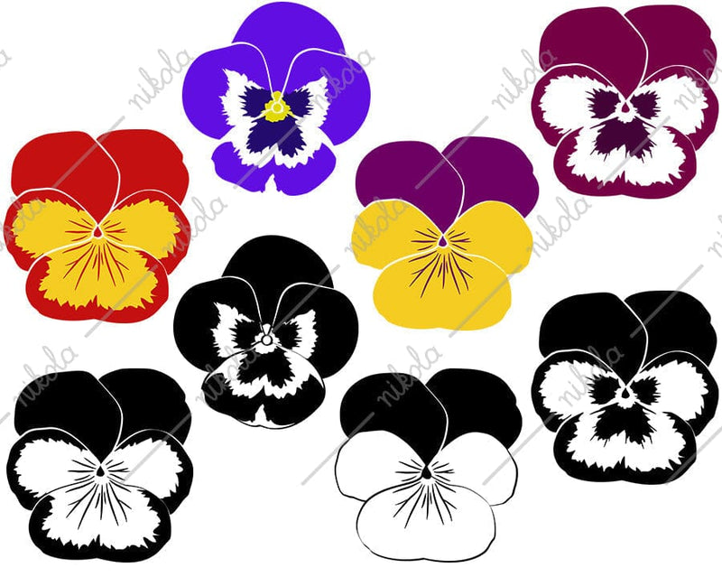 Flowers Bundle Clipart Cut File PNG SVG EPS DXF PDF - So Fontsy