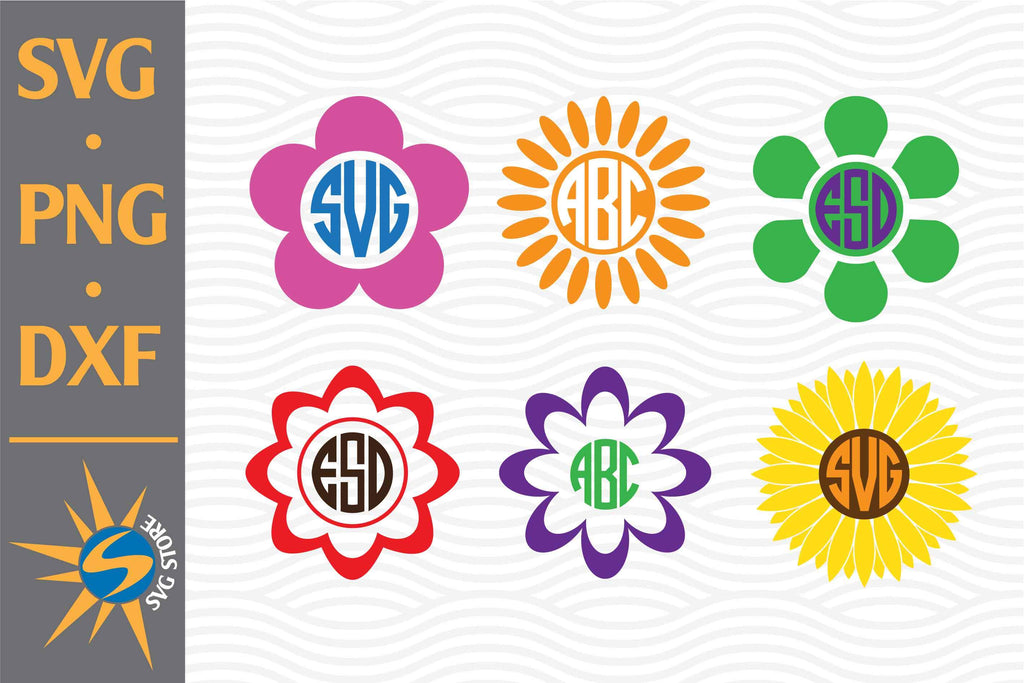 Flowers Monogram SVG, PNG, DXF Digital Files Include - So Fontsy