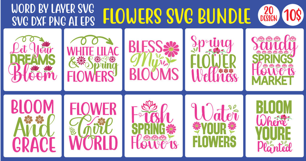 Flowers SVG Bundle - So Fontsy