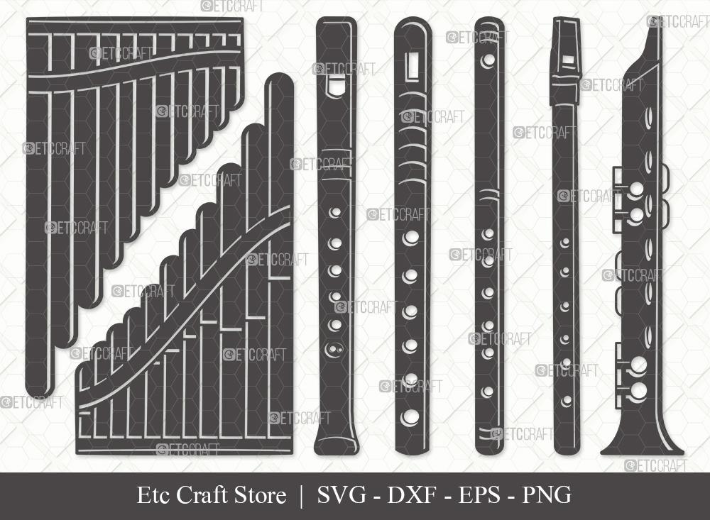 Flute Instrument Silhouette SVG Cut File | Flute Svg | Musical ...