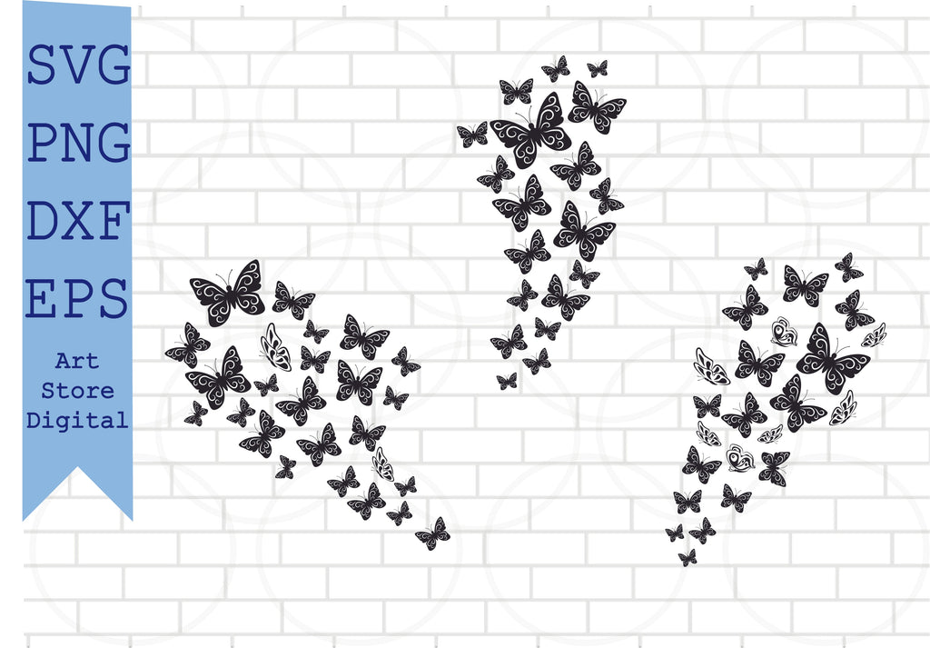 Fluttering Butterflies (3) Svg Bundle Files, Butterfly Svg, Butterfly ...