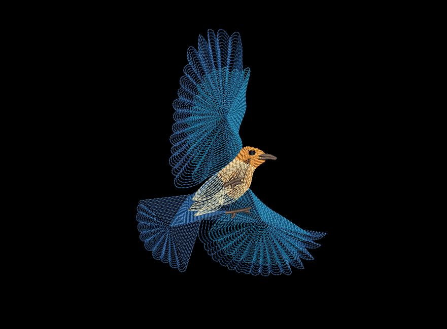 Flying Bird Machine Embroidery Design - So Fontsy