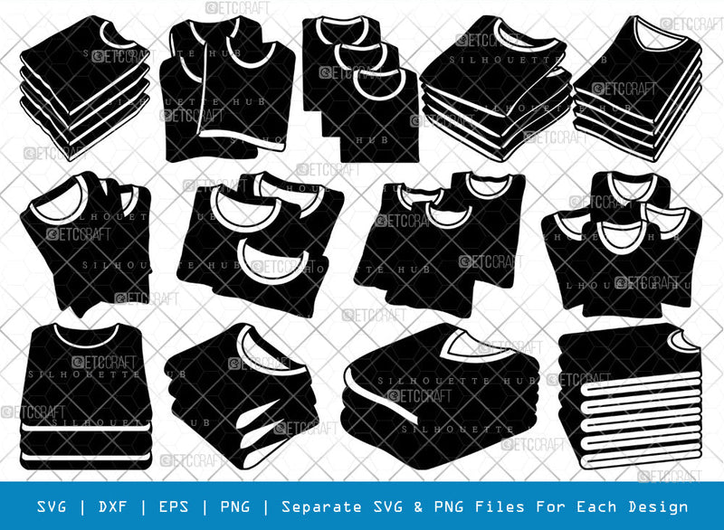 Folded Tshirt SVG, Polo Tshirt Silhouette, Tshirt Icon Svg, Folded ...
