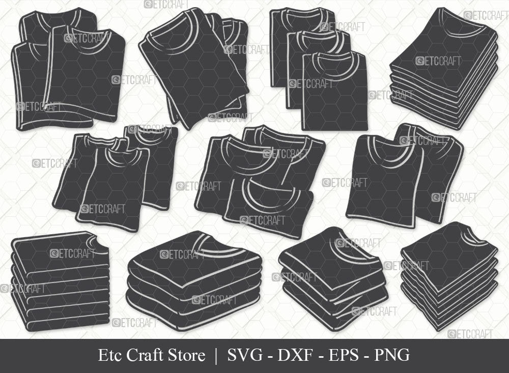 Folded Tshirt SVG, Polo Tshirt Silhouette, Tshirt Icon Svg, Folded Clo ...