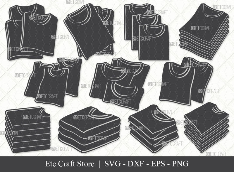 Folded Tshirt SVG, Polo Tshirt Silhouette, Tshirt Icon Svg, Folded Clo ...
