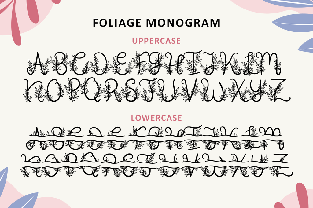 Foliage Monogram - So Fontsy