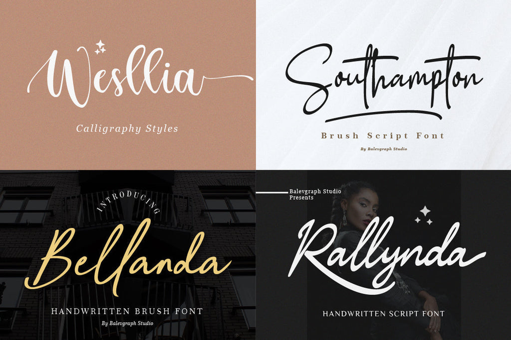 Font Bundle - Handwritten Brush Script | SoFontsy - So Fontsy