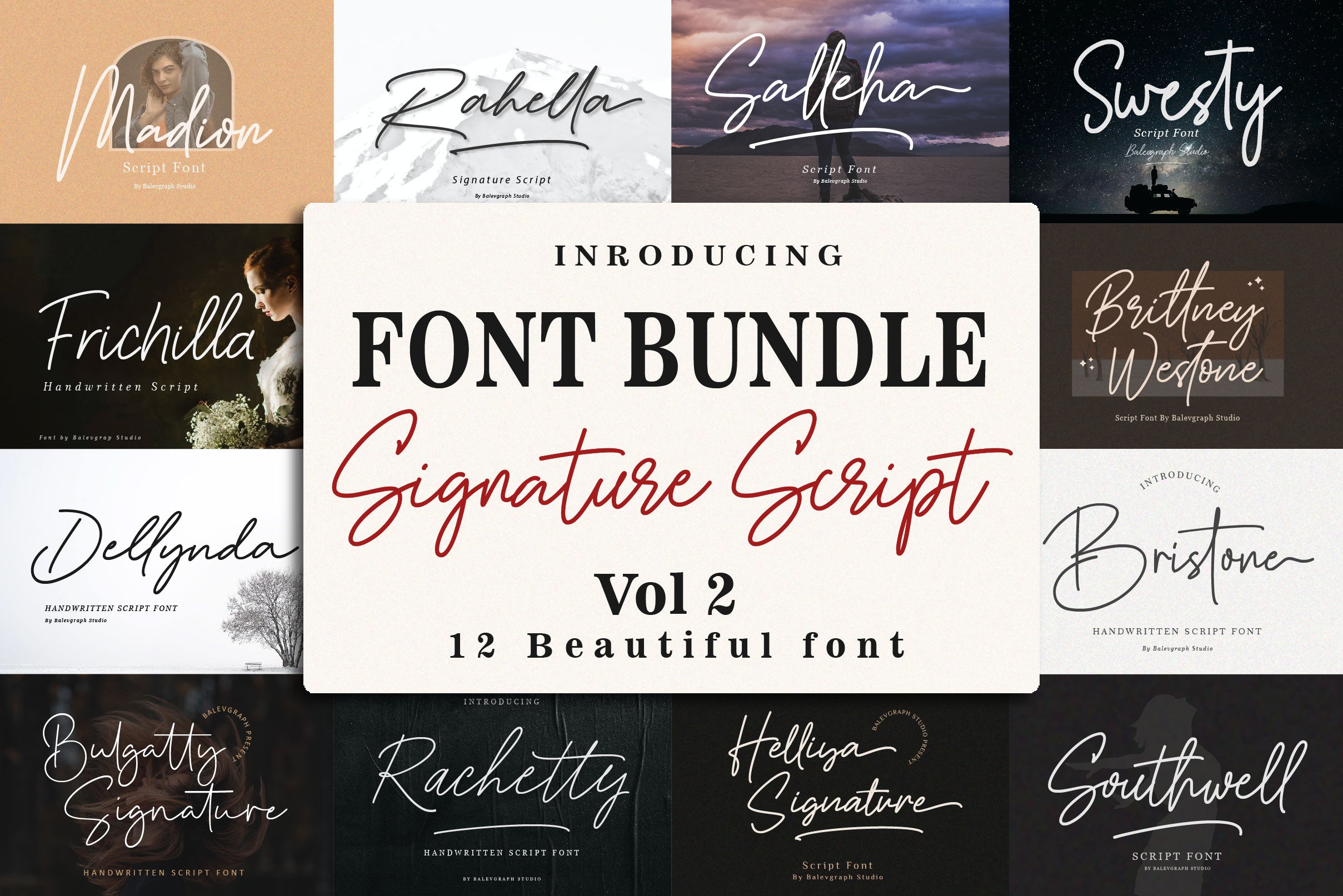 Font Bundle - Handwritten Signature Script Vol 2 | soFontsy - So Fontsy