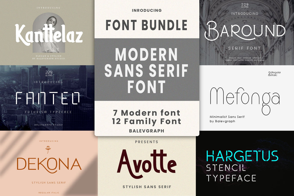 Font Bundle - Modern Sans Serif | SoFontsy - So Fontsy