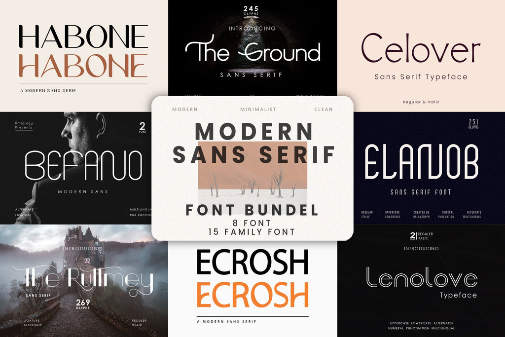 Font Bundle - Modern Sans Serif Vol 2 | So Fontsy
