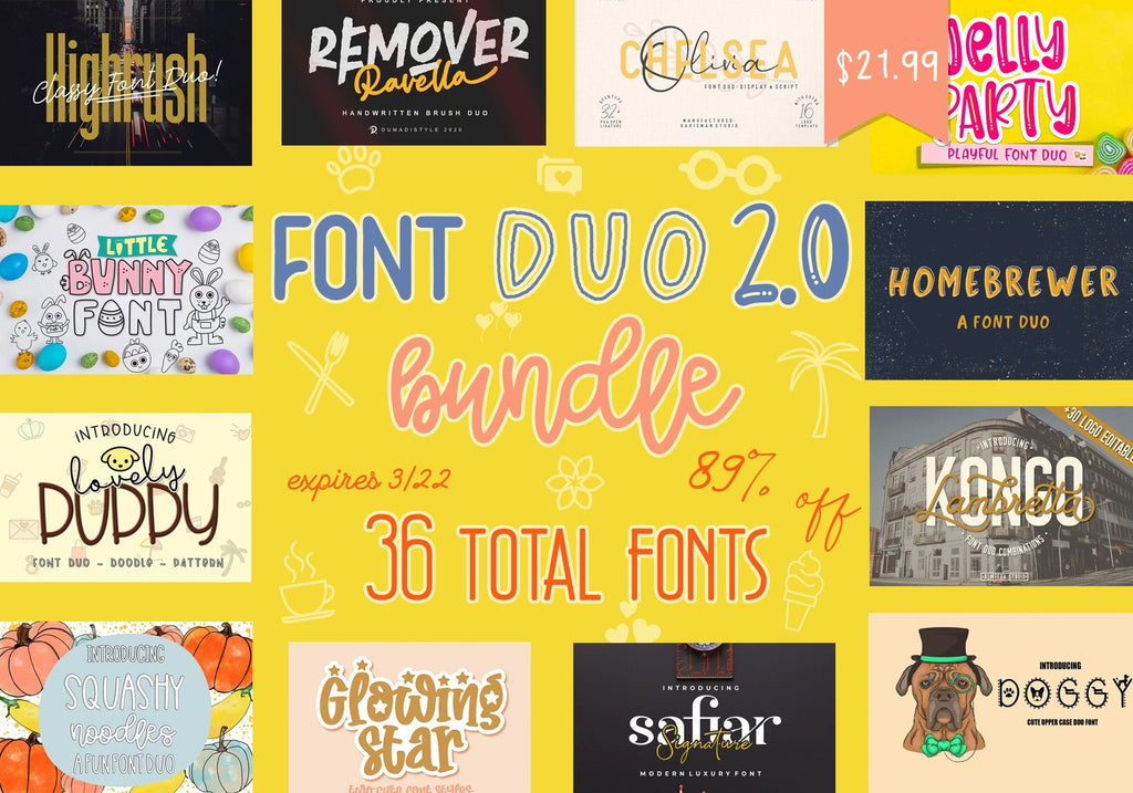 Font Duo Bundle a Commercial Use Font Bundle | So Fontsy
