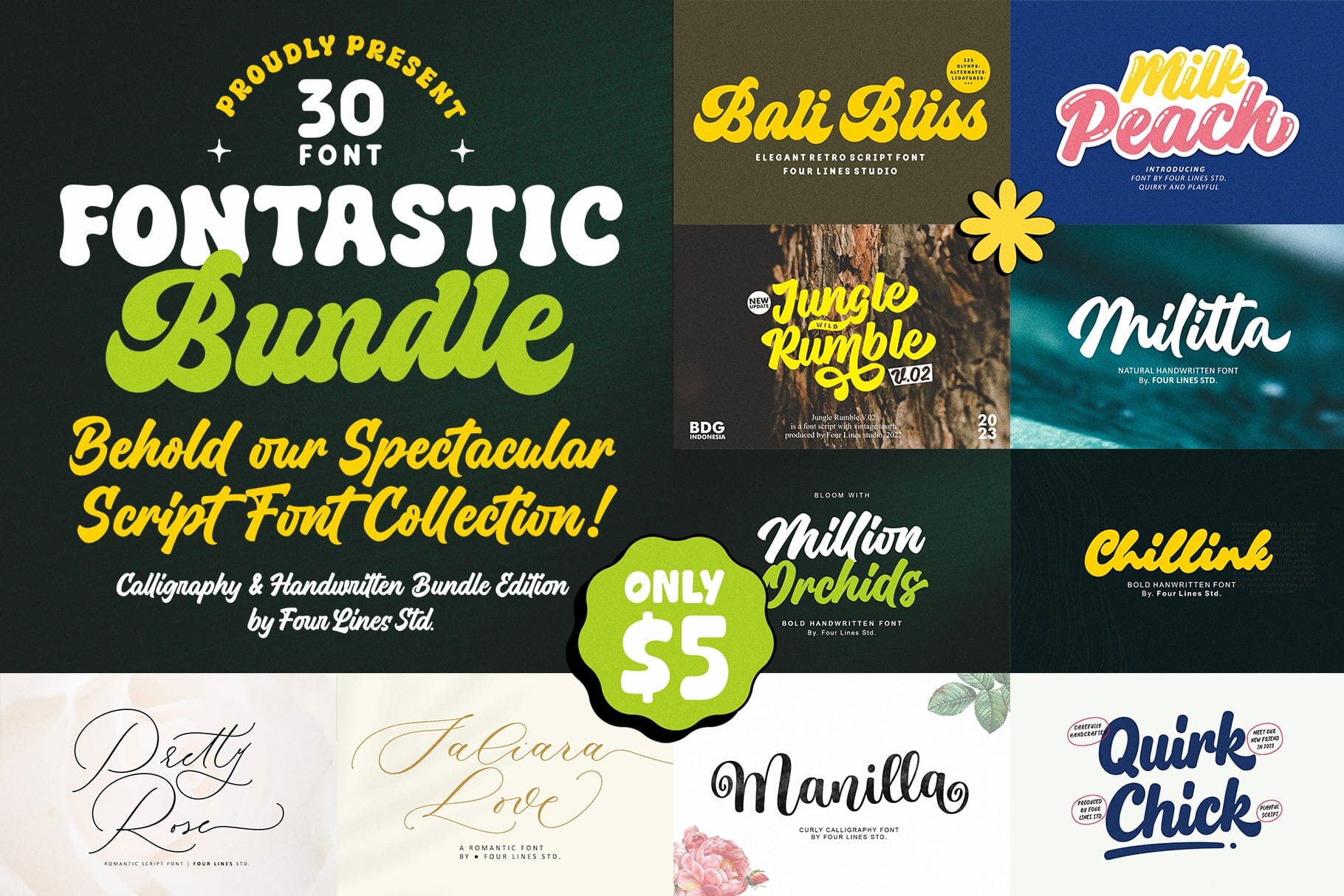 Fontastic Bundle - Font Script Edition - So Fontsy